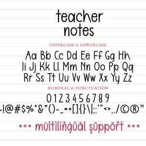Teacher Notes Font, Handwritten Font, Script Font, Handwriting Font ...
