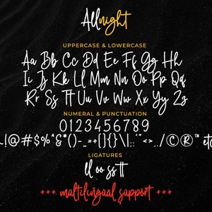 Allnight Font, Script Font, Handwritten Font, Handwriting Font, Single ...