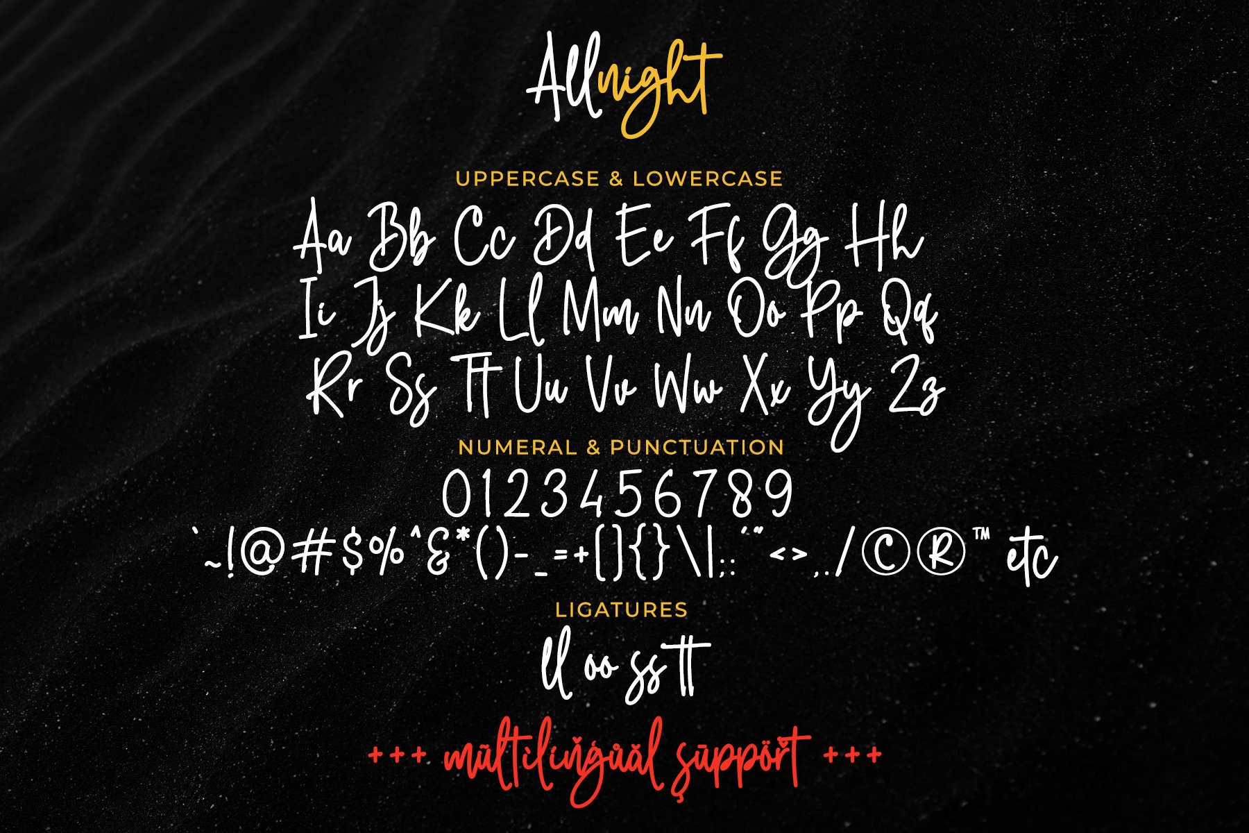 Allnight Font, Script Font, Handwritten Font, Handwriting Font, Single ...