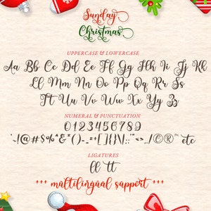 Sunday Christmas Font, Cursive Font, Handwritten Font, Cricut Font ...