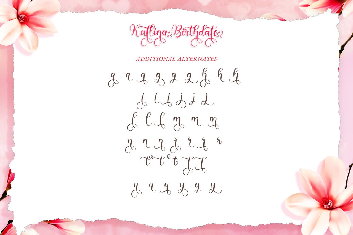 Katlina Birthdate Swash Font Font With Tail Swoosh Font - Etsy