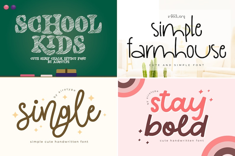 Handwritten Font Bundle, Cute Font, School Font, Script Font ...