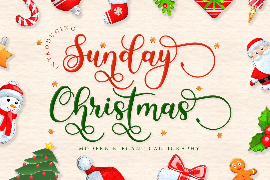 Sunday Christmas Font Cursive Font Handwritten Font Cricut - Etsy