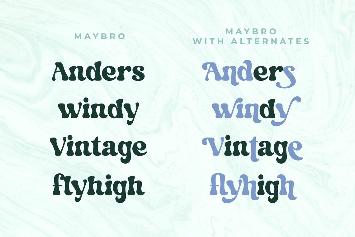 Maybro Font, Retro Font, Vintage Font, Serif Font, Boho Font, Bold Font ...