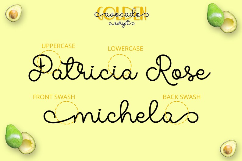 Golden Avocado Font, Script Font, Handwritten Font, Signature Font, Cute Font, Kids Font, Cricut ...