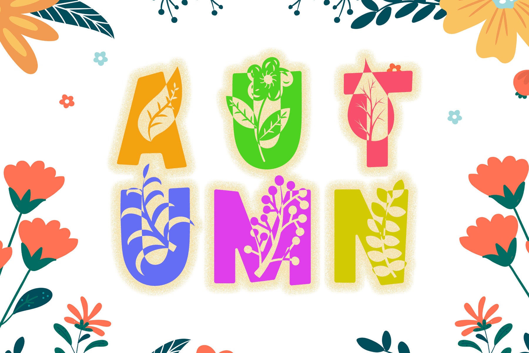 Fall Vibes Font, Autumn Font, Fall Font, Decorative Font, Leaf Flower ...