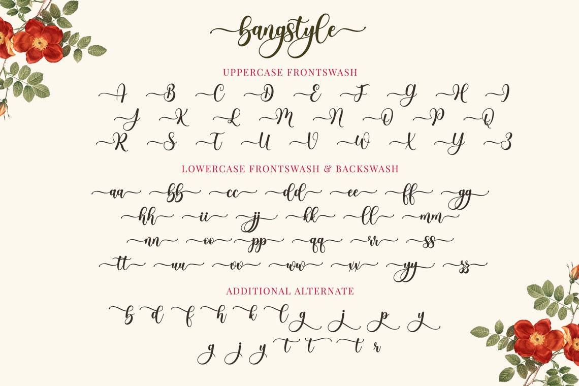 Bangstyle Font, Handwritten Font, Script Font, Font With Tail, Tail ...