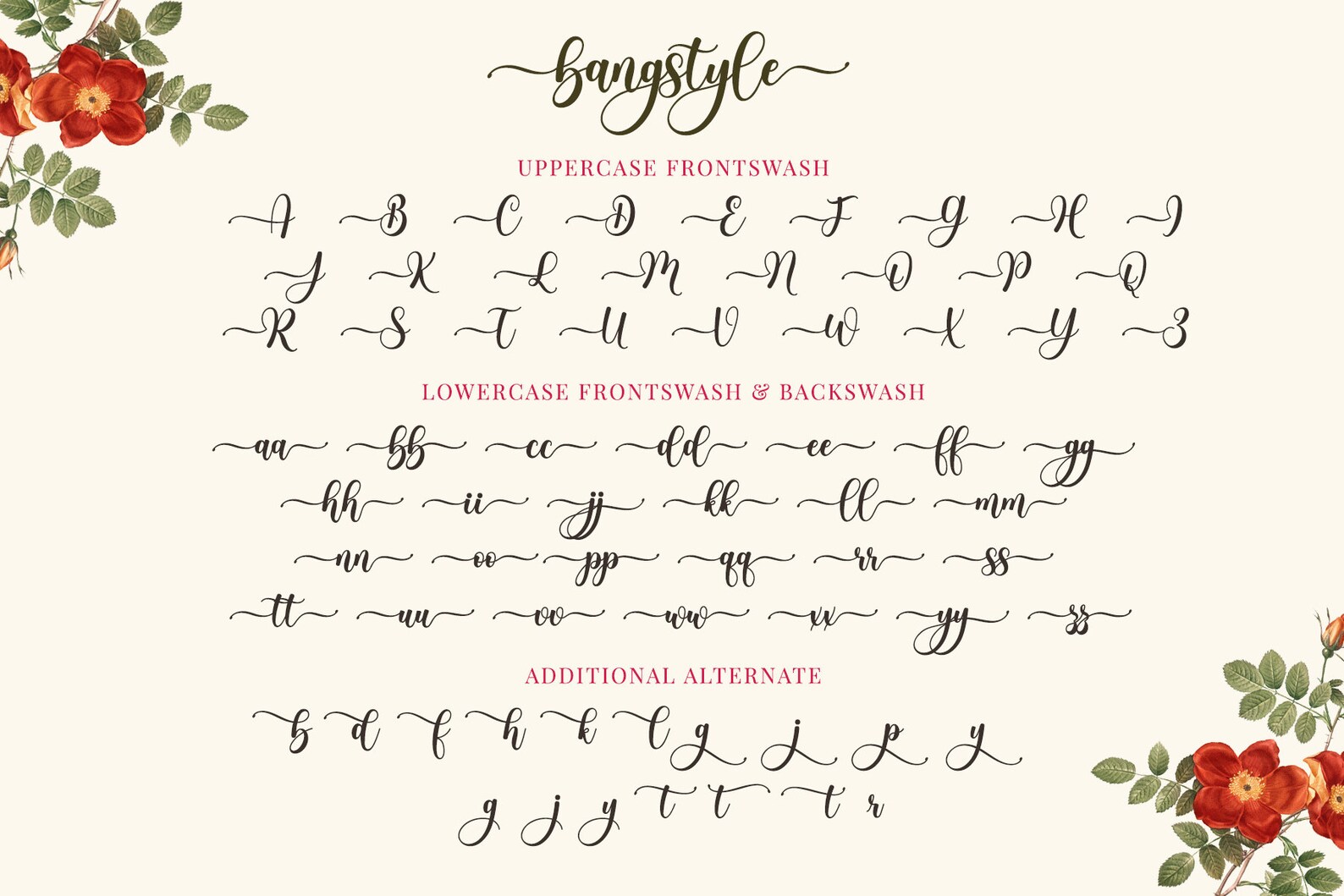 Bangstyle Font, Handwritten Font, Script Font, Font With Tail, Tail ...