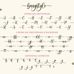 Bangstyle Font, Handwritten Font, Script Font, Font With Tail, Tail Font, Swash Font, Cursive ...