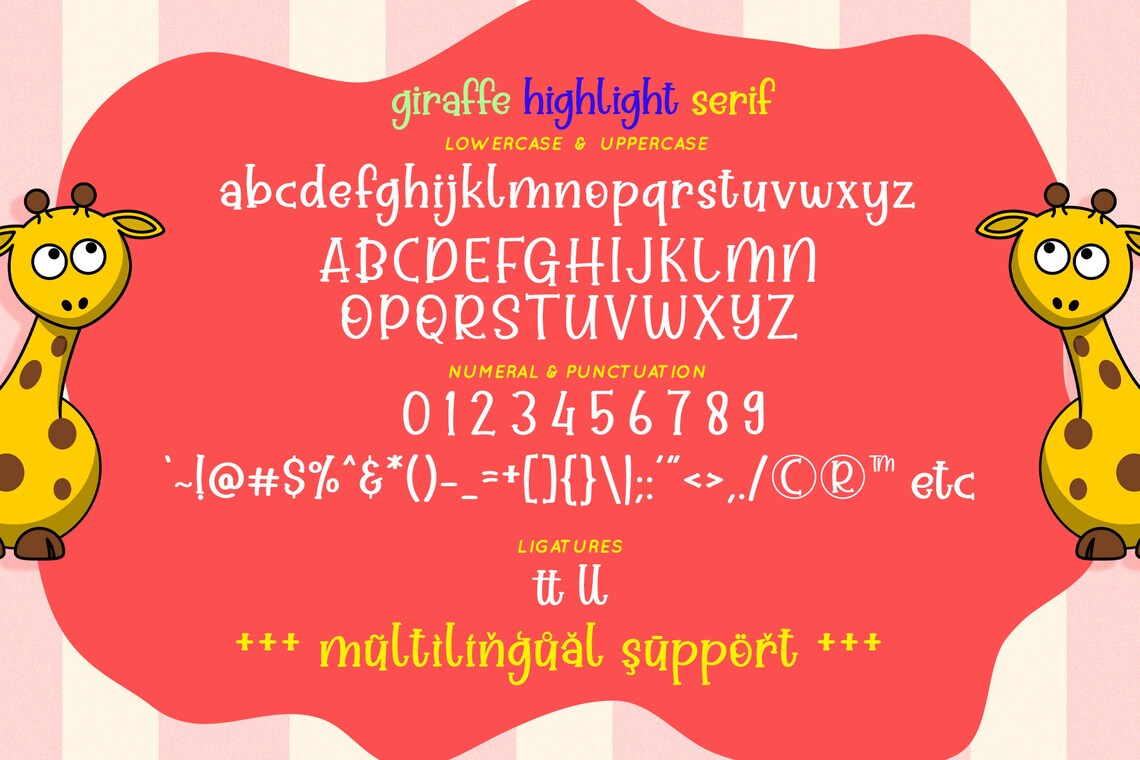 Giraffe Highlight Font Duo, Handwritten Font, Script Font, Wedding Font ...