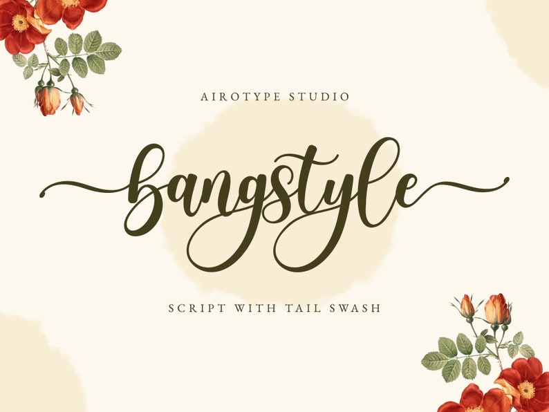 Bangstyle Font, Handwritten Font, Script Font, Font With Tail, Tail Font, Swash Font, Cursive ...
