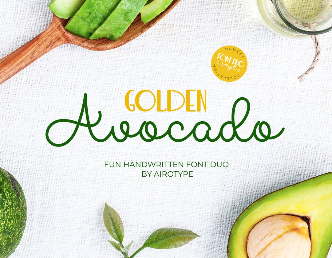 Golden Avocado Font, Script Font, Handwritten Font, Signature Font, Cute Font, Kids Font, Cricut ...