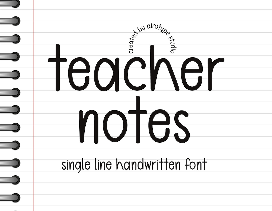 Teacher Notes Font, Handwritten Font, Script Font, Handwriting Font ...