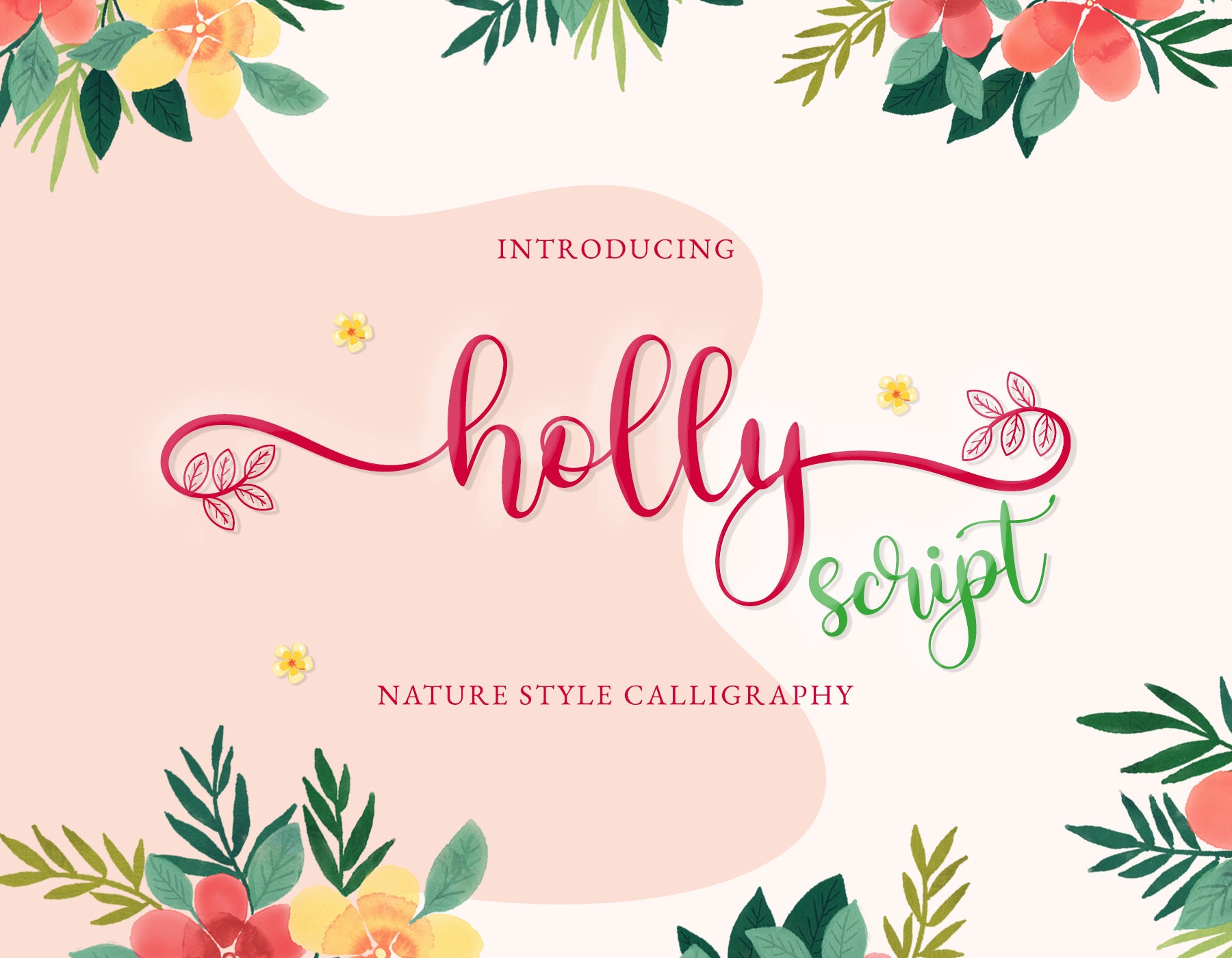 Holly Script Font, Swash Font, Spring Font, Calligraphy Font, Autumn ...