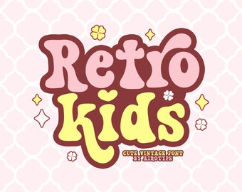 River School Font, Retro Font, Kids Font, Vintage Font, Cute Font ...