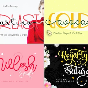 Script Handwriting Font Bundle for Crafters 32 Fonts, Handwritten Font ...