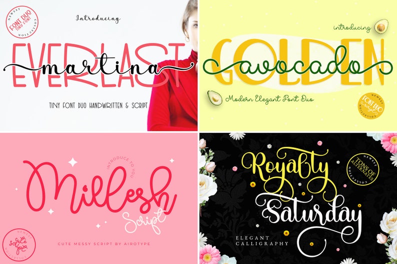 Script Handwriting Font Bundle for Crafters 32 Fonts, Handwritten Font, Calligraphy Font, Swash ...