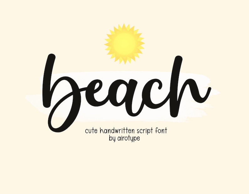 Beach Font, Script Font, Handwritten Font, Handwriting Font, Cursive ...