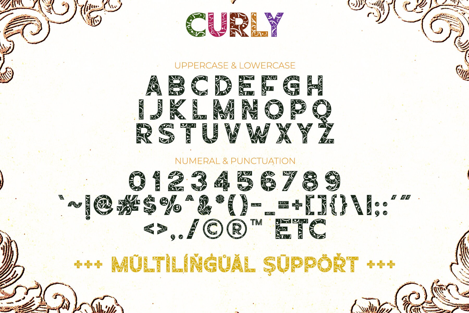 Curly Font, Decorative Font, Christmas Font, Swirl Accent Font ...