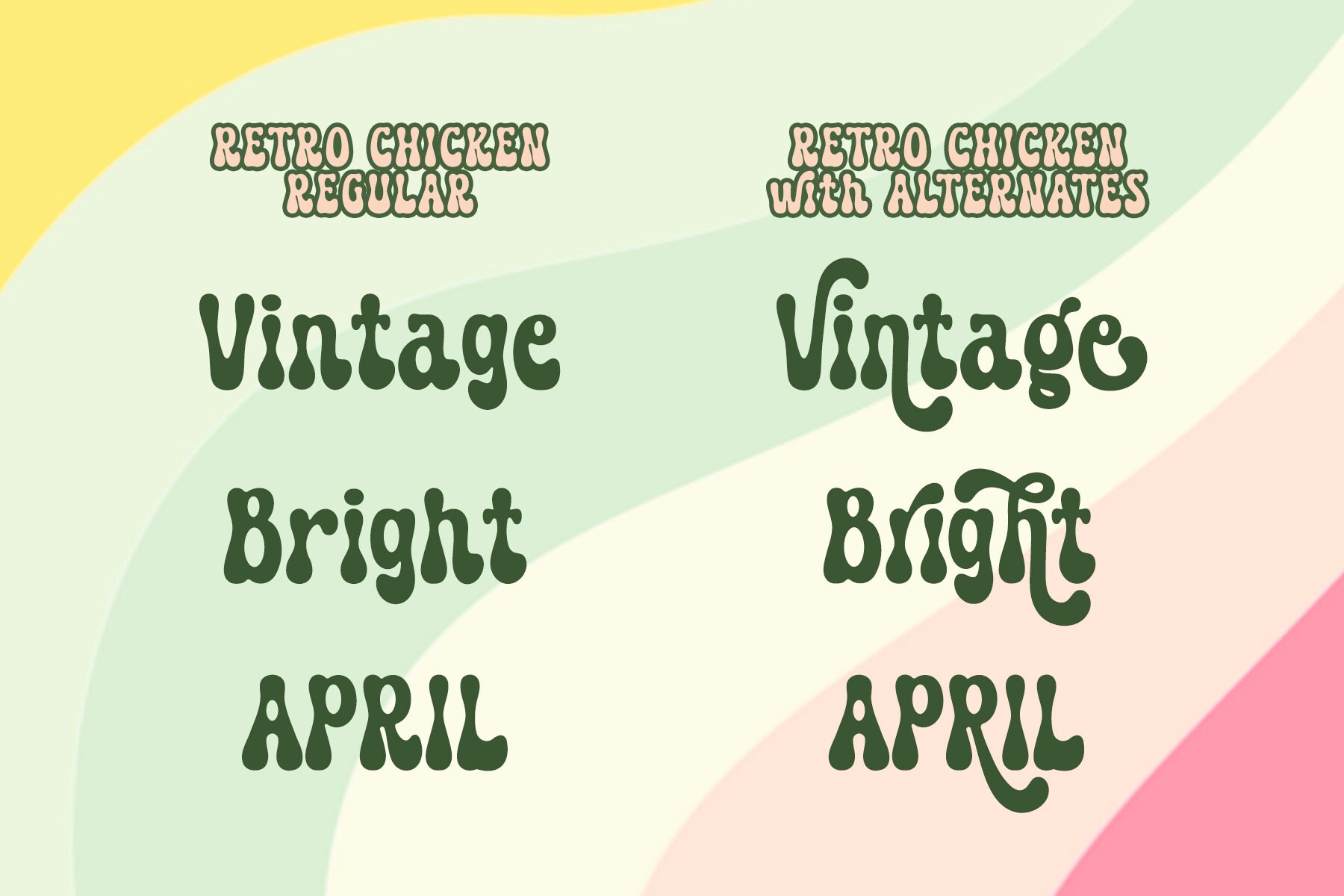 Retro Chicken Font, Retro Font, Vintage Font, Groovy Font, Cute Font ...