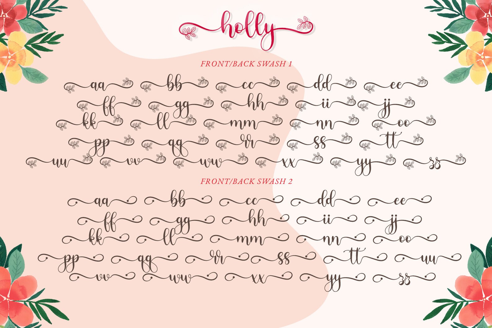 Holly Script Font, Swash Font, Spring Font, Calligraphy Font, Autumn ...
