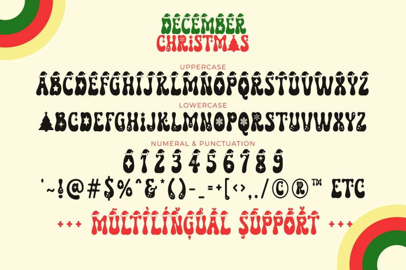 December Christmas Font Vintage Font Retro Font Retro - Etsy