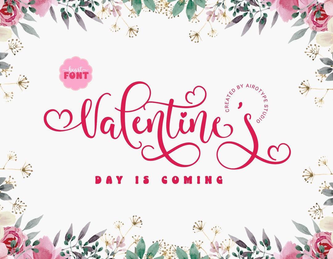Valentines Font, Script Font, Handwritten Font, Heart Font, Bouncy Font ...