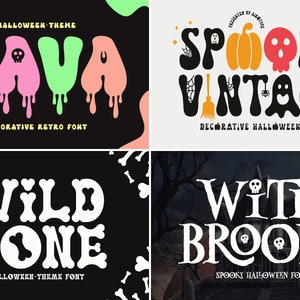 Spooky Font Bundle, Halloween Font Bundle, Font Bundle, Horror Font ...