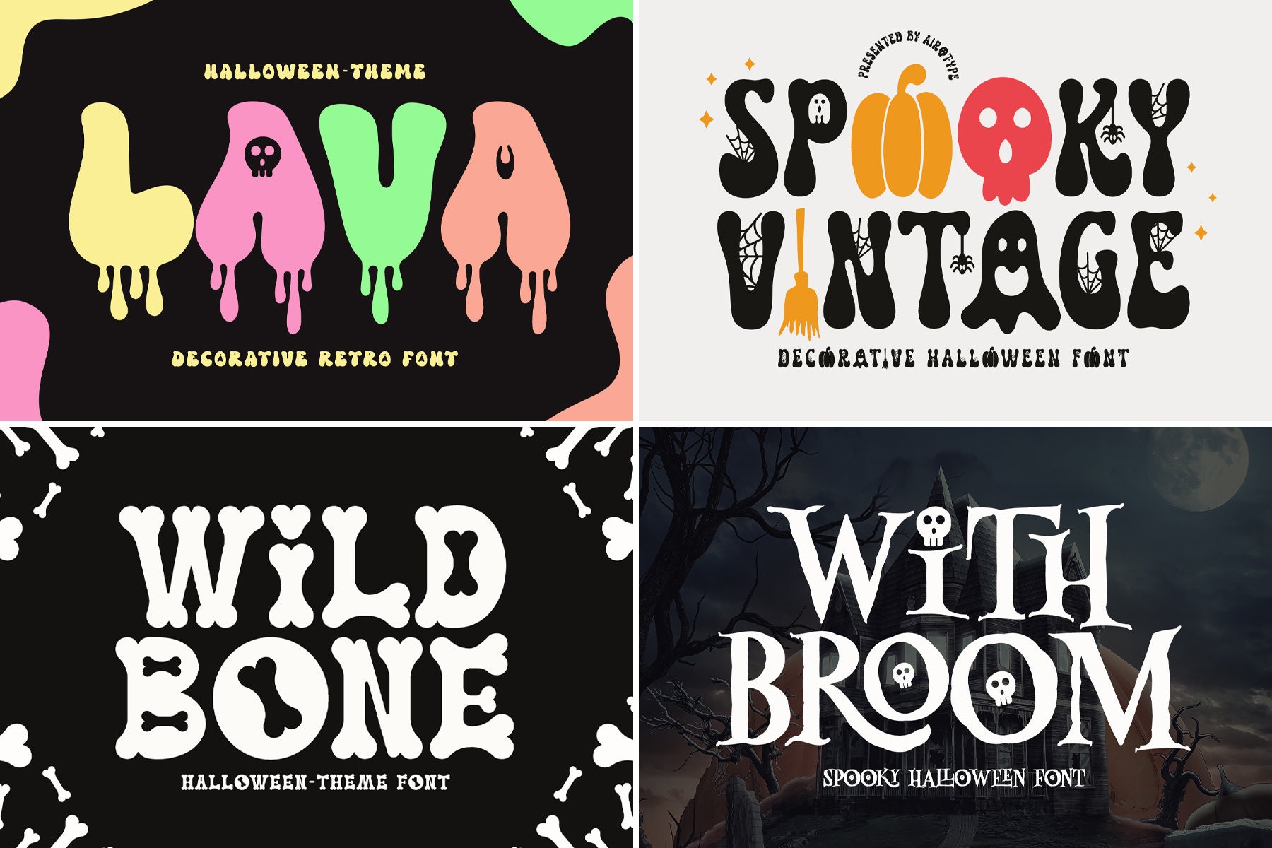 Spooky Font Bundle, Halloween Font Bundle, Font Bundle, Horror Font ...