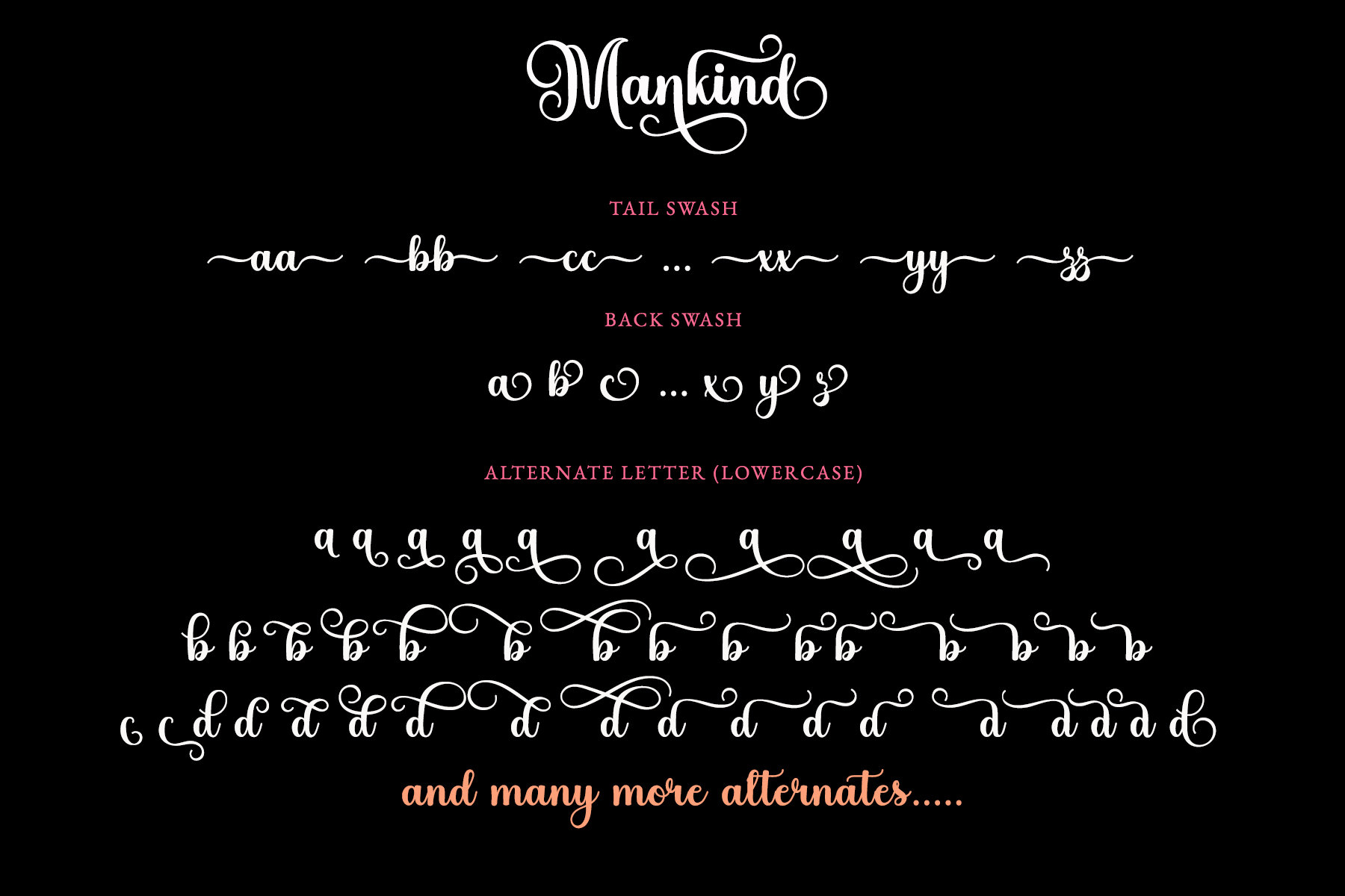 Mankind Font, Handwritten Font, Script Font, Swash Font, Tail Font ...