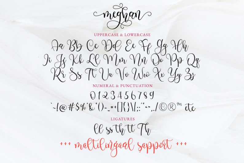 Meghan Font, Script Font, Handwritten Font, Calligraphy Font, Wedding ...