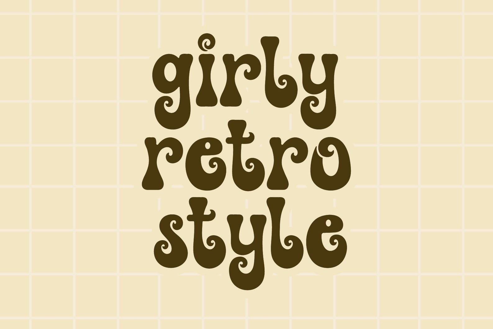 Retro Swirly Font, Vintage Font, Groovy Font, Old Font, Elegant Font ...