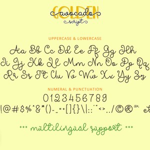 Golden Avocado Font, Script Font, Handwritten Font, Signature Font ...