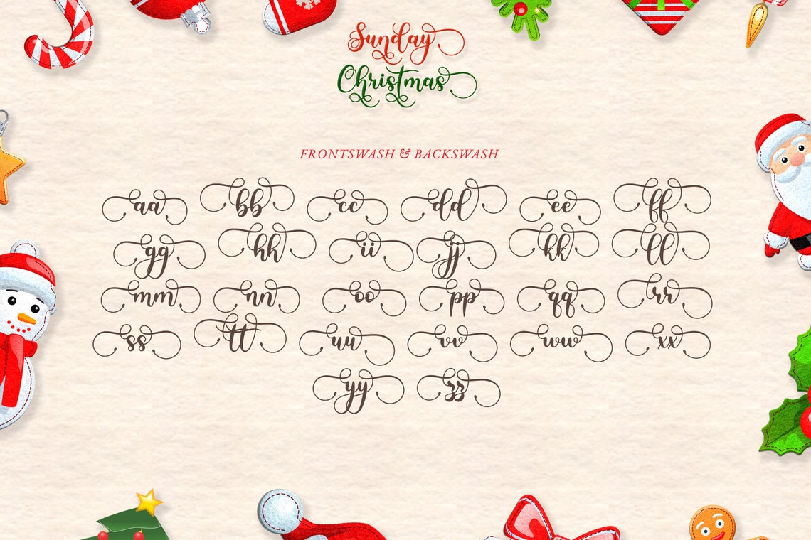 Sunday Christmas Font, Cursive Font, Handwritten Font, Cricut Font ...