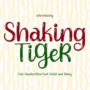 Shaking Tiger Font, Handwritten Font, Shiny Font, Script Font, Wedding ...