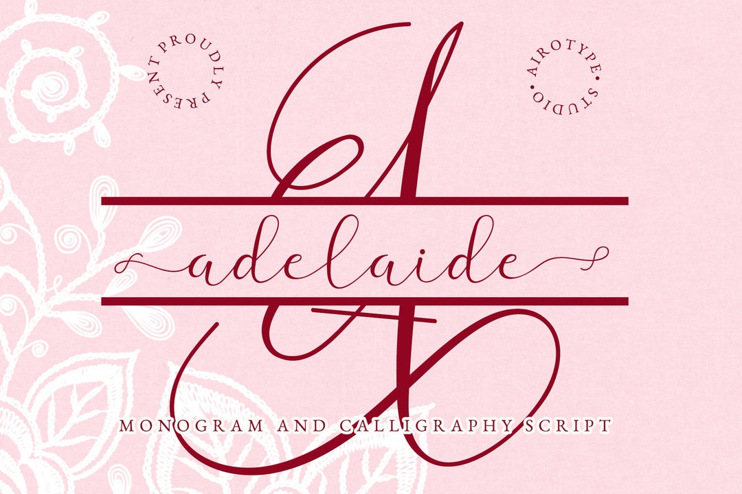 Adelaide Font Script Font Wedding Font Monogram Font Swash - Etsy Canada