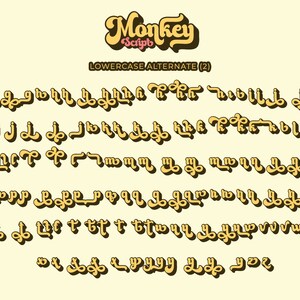Monkey Script Font, Retro Font, Groovy Font, Vintage Font, Handwritten Font, Boho Font, Hippie ...