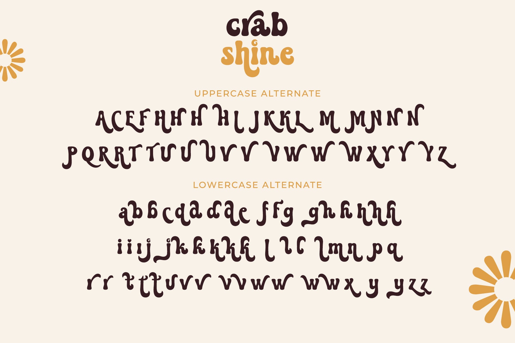 Crab Shine Font, Retro Font, Vintage Font, Groovy Font, Cute Font, Fun ...