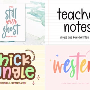 Handwritten Font Bundle, Cute Font, School Font, Script Font ...