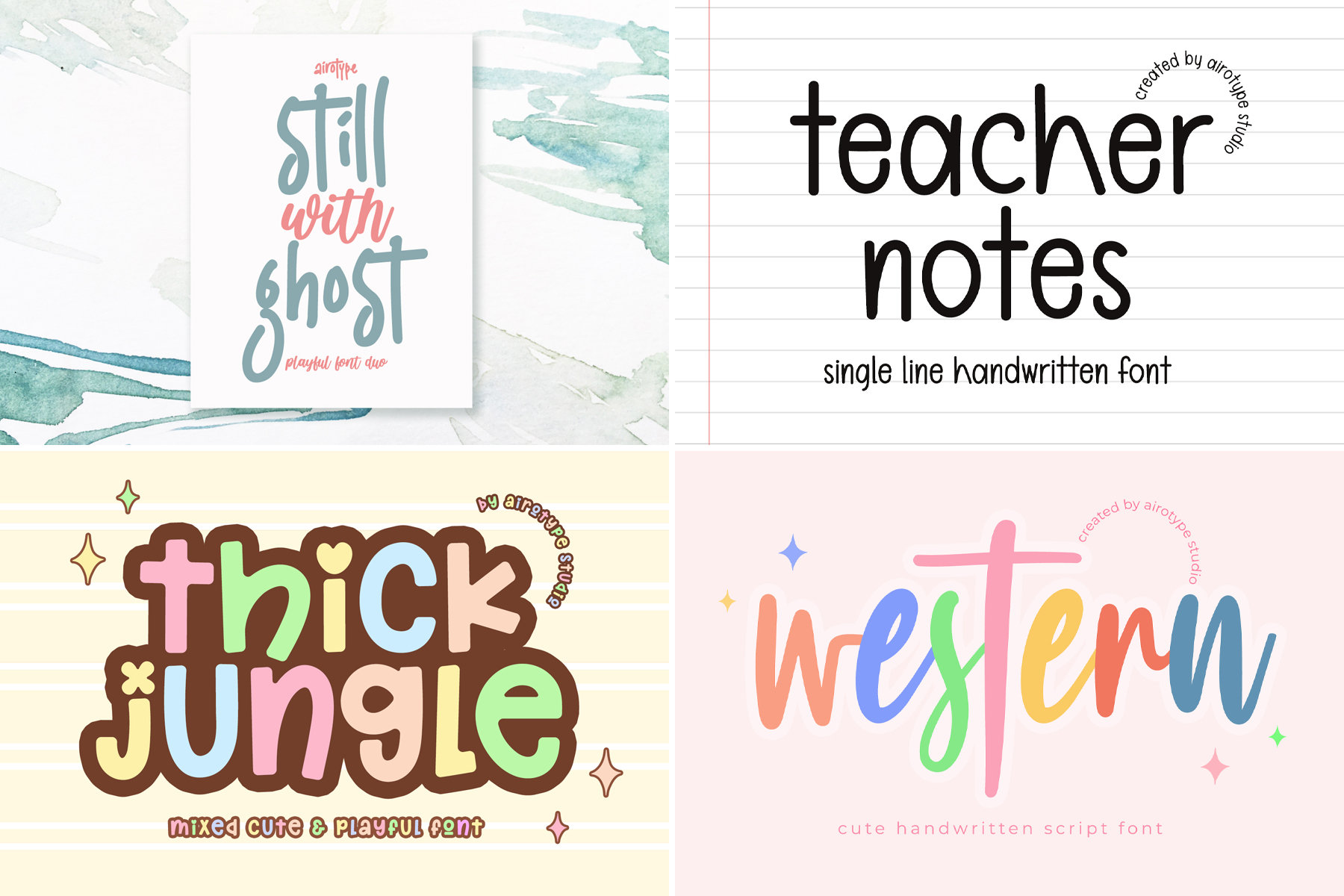 Handwritten Font Bundle, Cute Font, School Font, Script Font ...