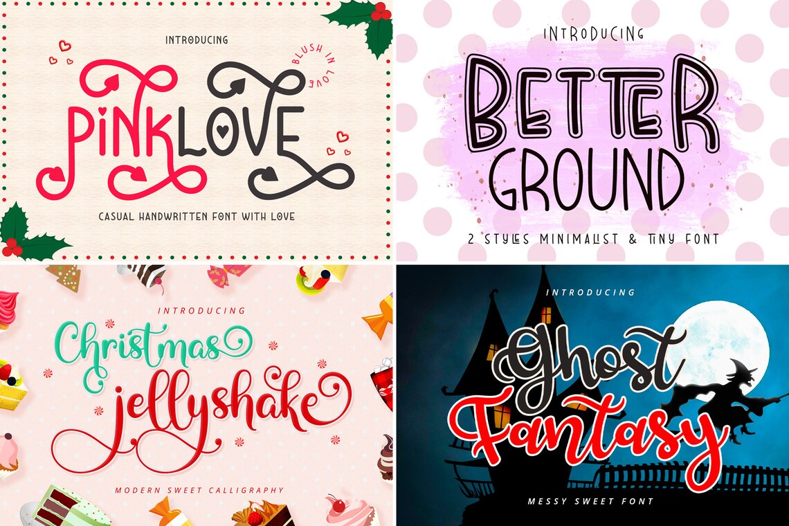 Script Font Bundle, Handwritten Font Bundle, Calligraphy Font, Swash Font, Tail Font, Font With ...