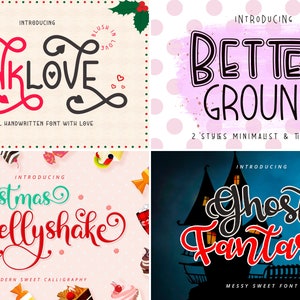 Script Font Bundle, Handwritten Font Bundle, Calligraphy Font, Swash Font, Tail Font, Font With ...