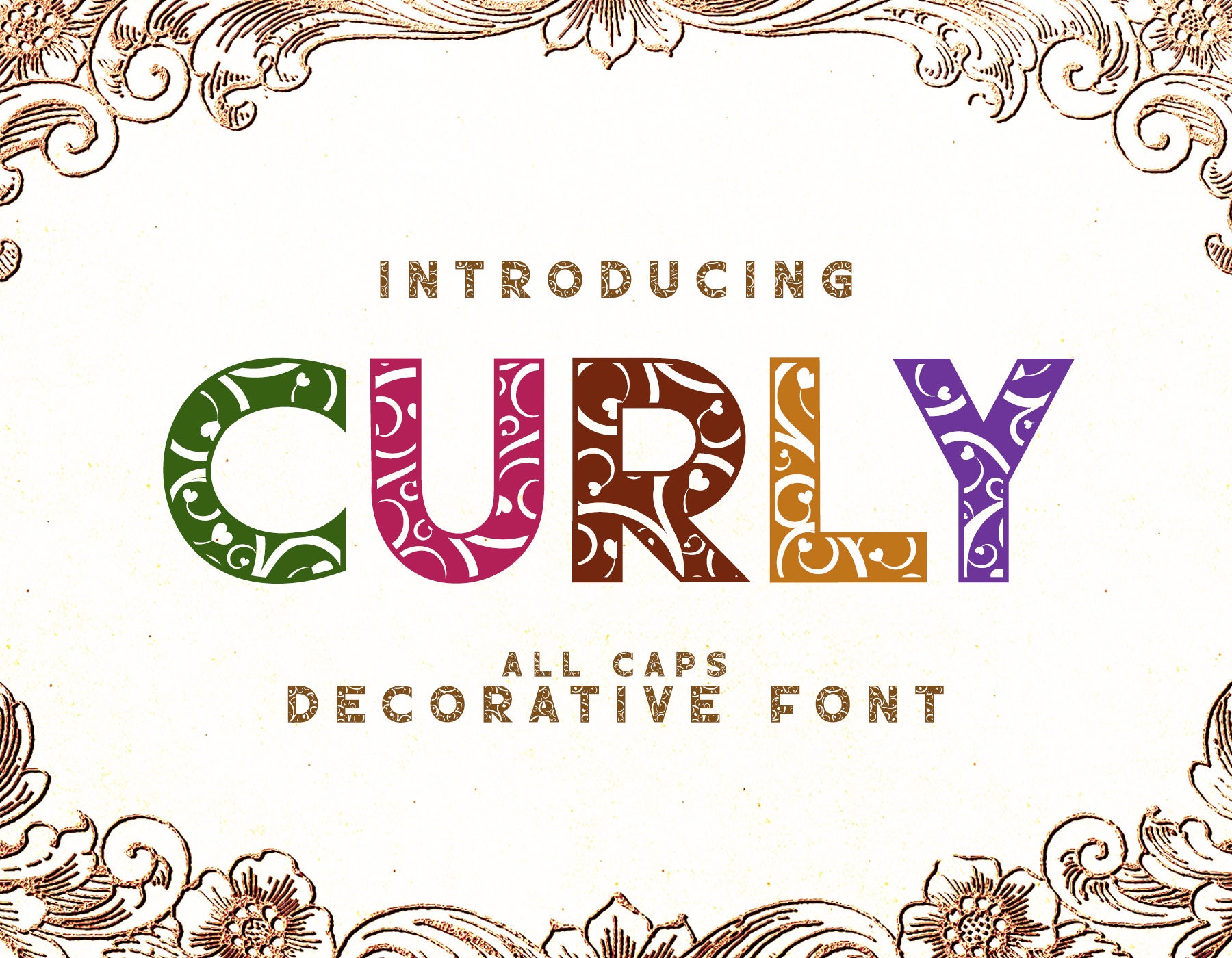 Curly Font, Decorative Font, Christmas Font, Swirl Accent Font ...