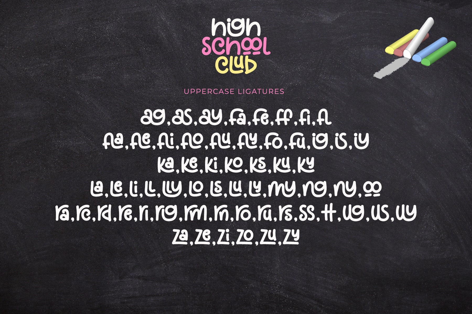 High School Club Font Handwritten Font Handwriting Font - Etsy