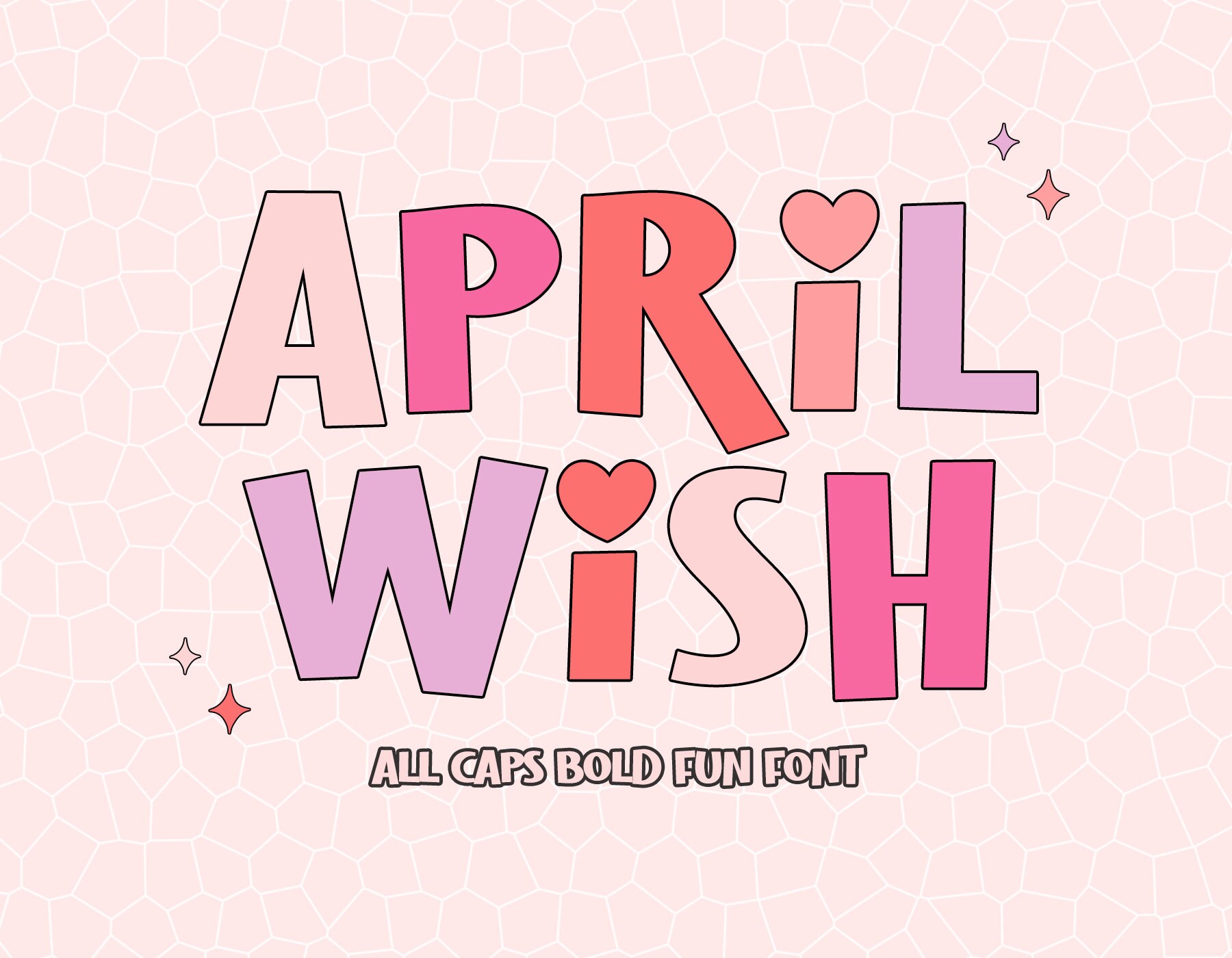 April Wish Font, Bold Font, All Caps Font, Cute Font, Fun Font, Modern ...