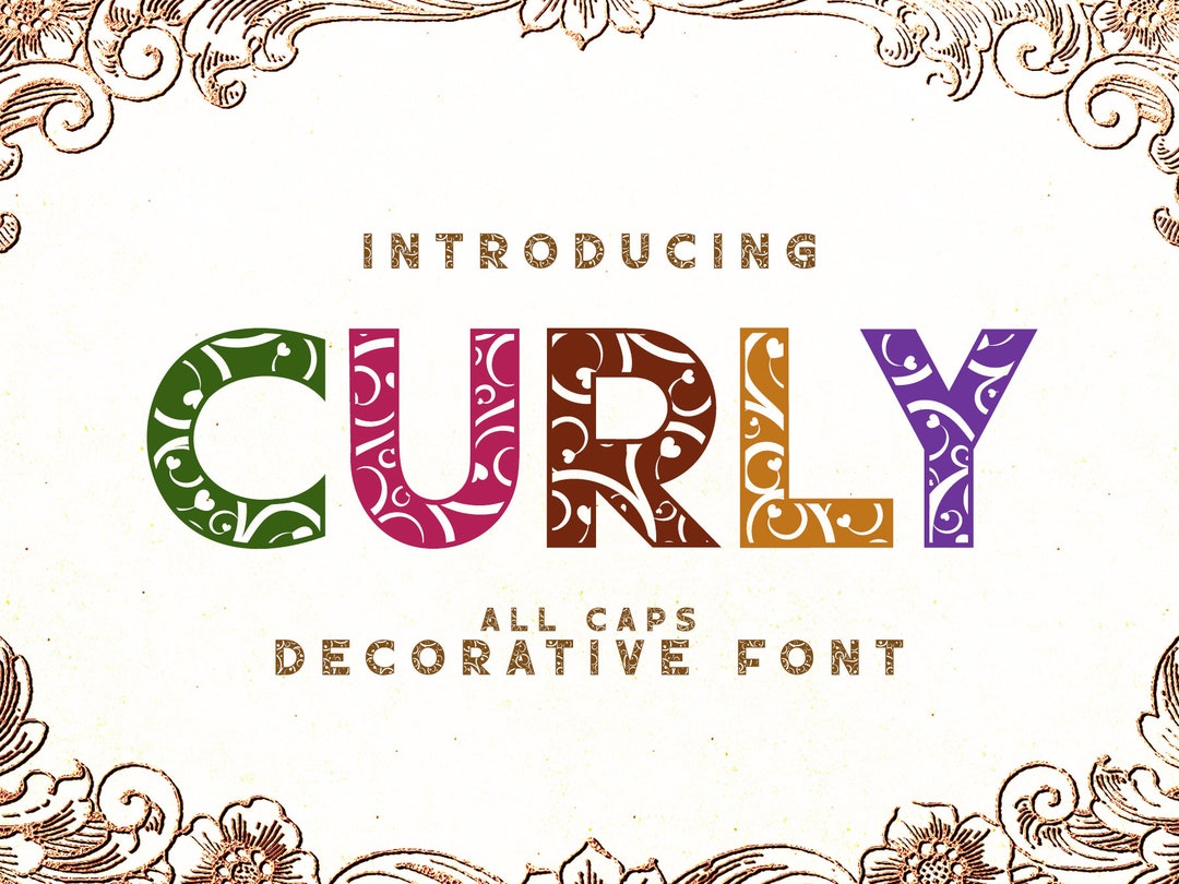 Curly Font Decorative Font Christmas Font Swirl Accent - Etsy