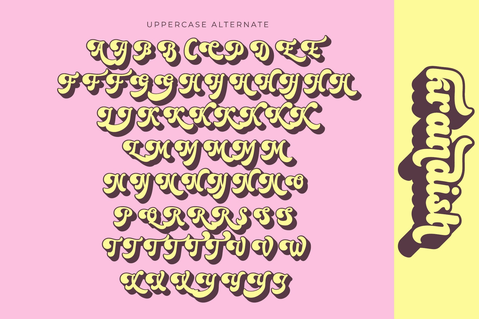 Krandish Font, Script Font, Vintage Font, Retro Font, Groovy Font, Boho ...