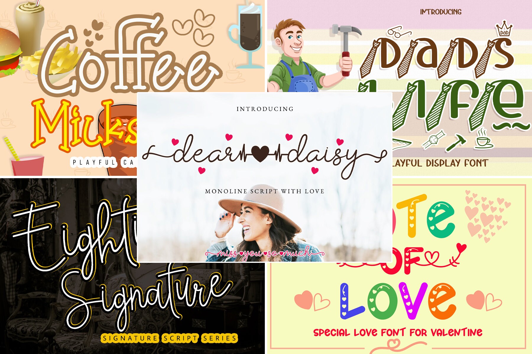 Love Cute Font Bundle, Script Font, Handwritten Font, Wedding Font ...