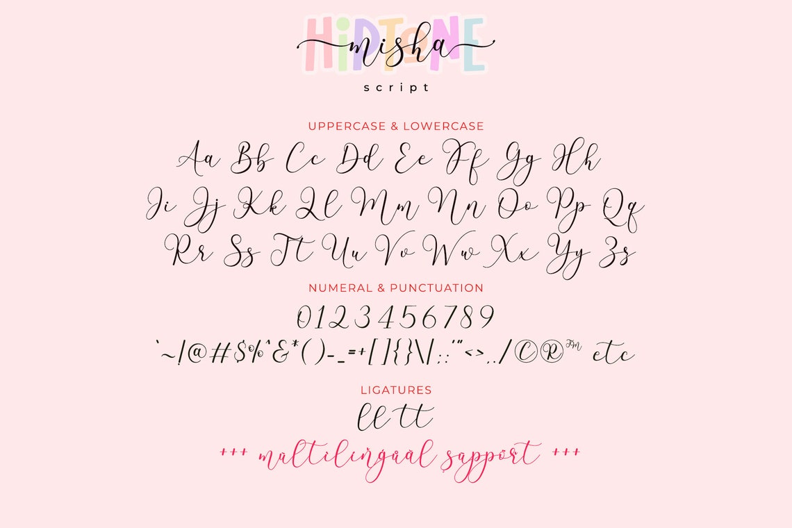 Misha Hiptone Font, Script Font, Handwritten Font, Swash Font, Tail ...