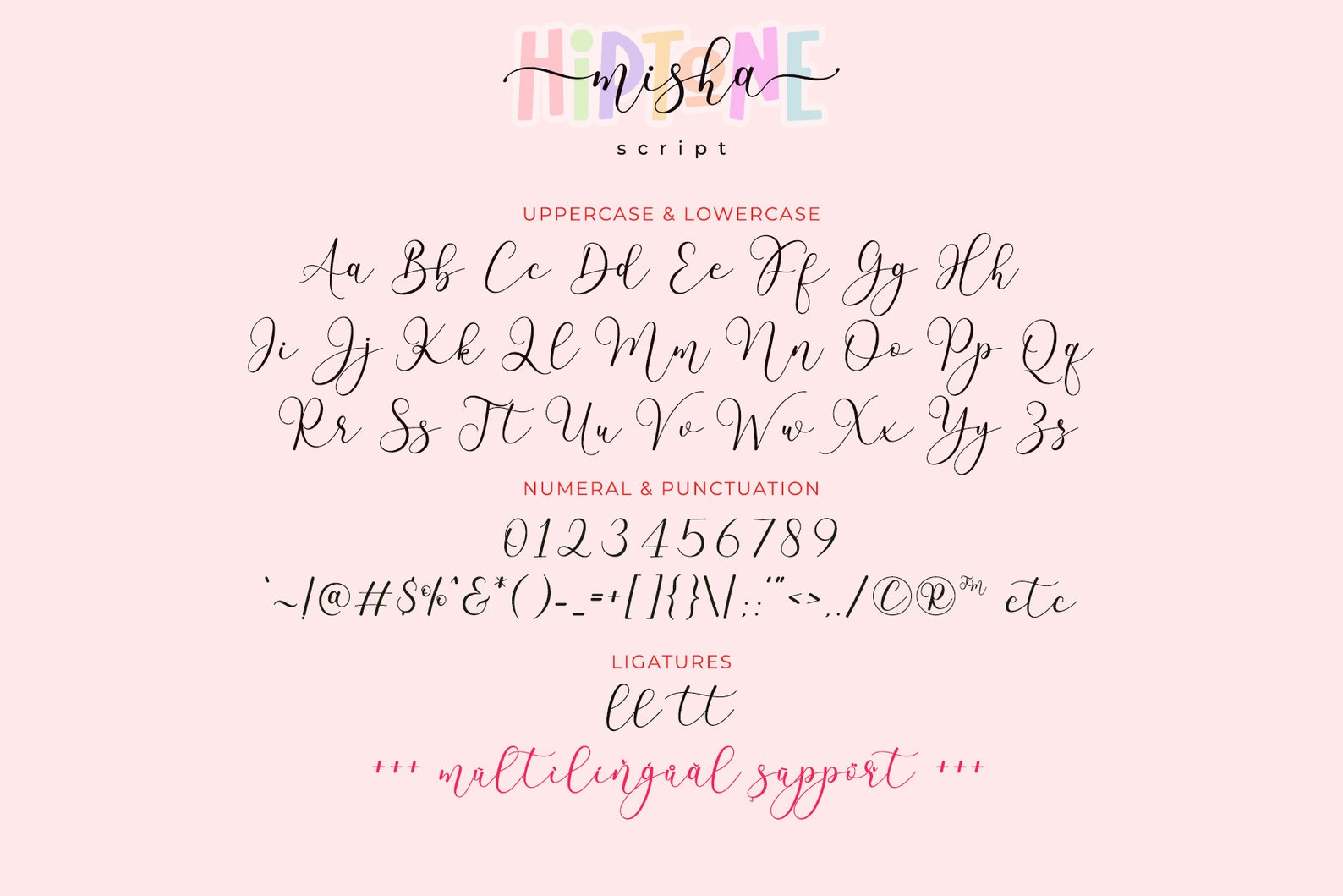 Misha Hiptone Font, Script Font, Handwritten Font, Swash Font, Tail ...